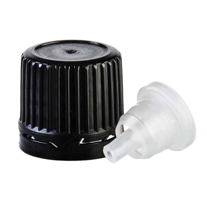 Buy Black Slow-Flow Dropper Cap (18/410) Online - Essentially Natural