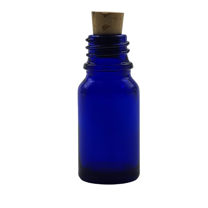 10ml Blue Glass Aromatherapy Bottle with Cork Stopper – Essentially Natural
